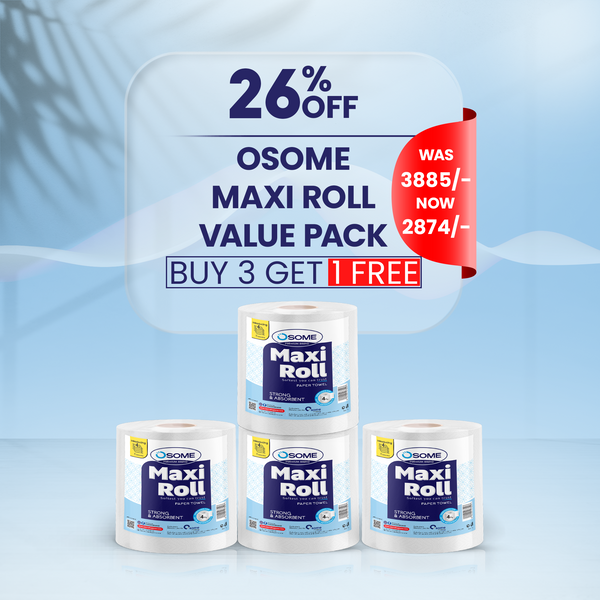 Maxi Roll Value Pack - Buy 3 Get 1 Free | Bulk Savings Tissue Deal – Osome